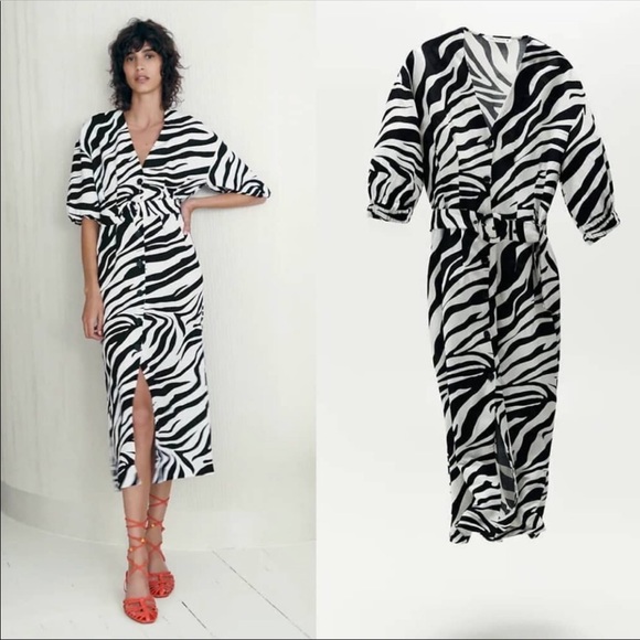 Zara | Dresses | Zara Zebra Animal Print Dress | Poshmark